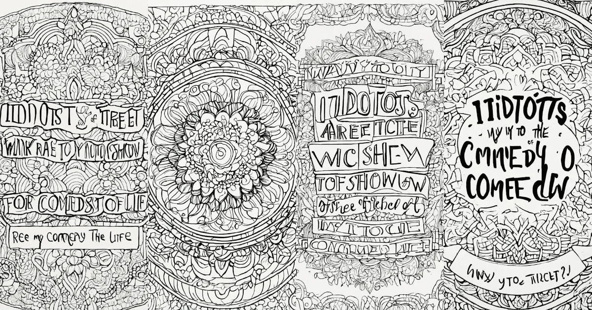 Lexica - Coloring page for adults, wavy lines, sign with a funny quote ...