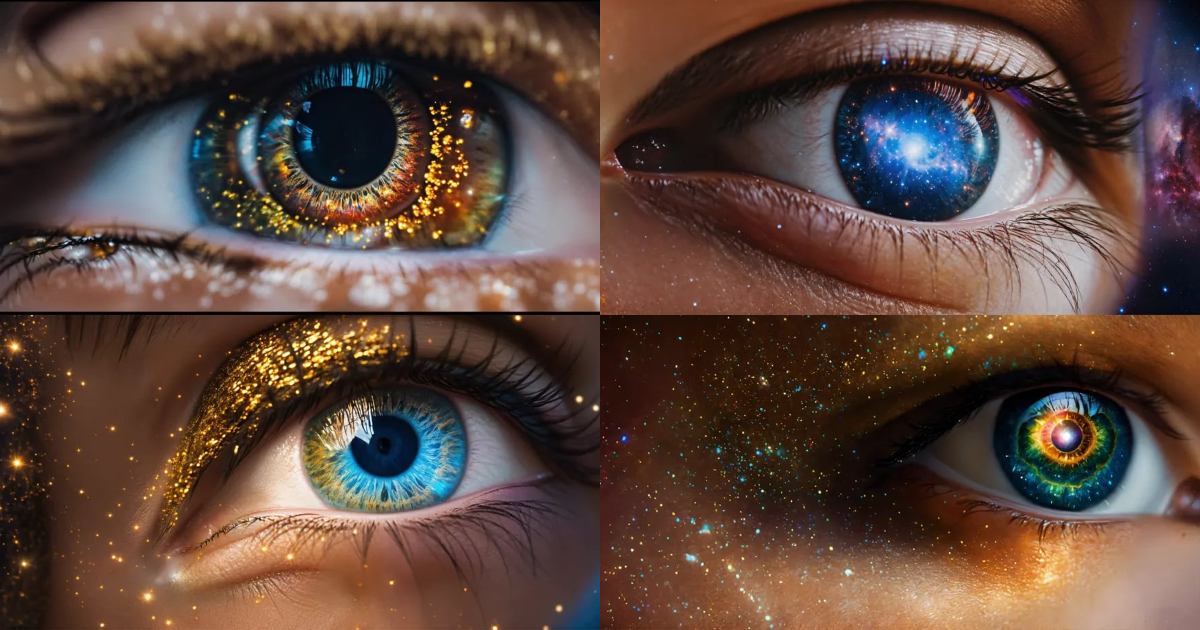 Lexica - Woman's eye and universe double exosure, 16k