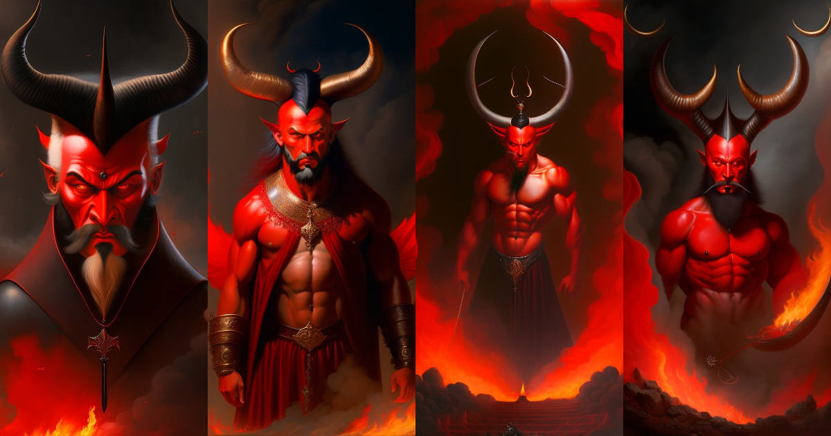 Lexica - A detailed and realistic painting of the devil, in the style ...