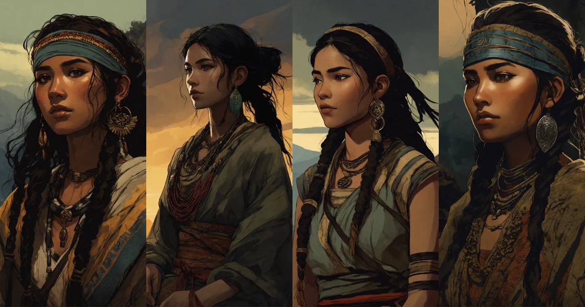 Lexica - Illustration of a young indigenous andean woman in the style ...