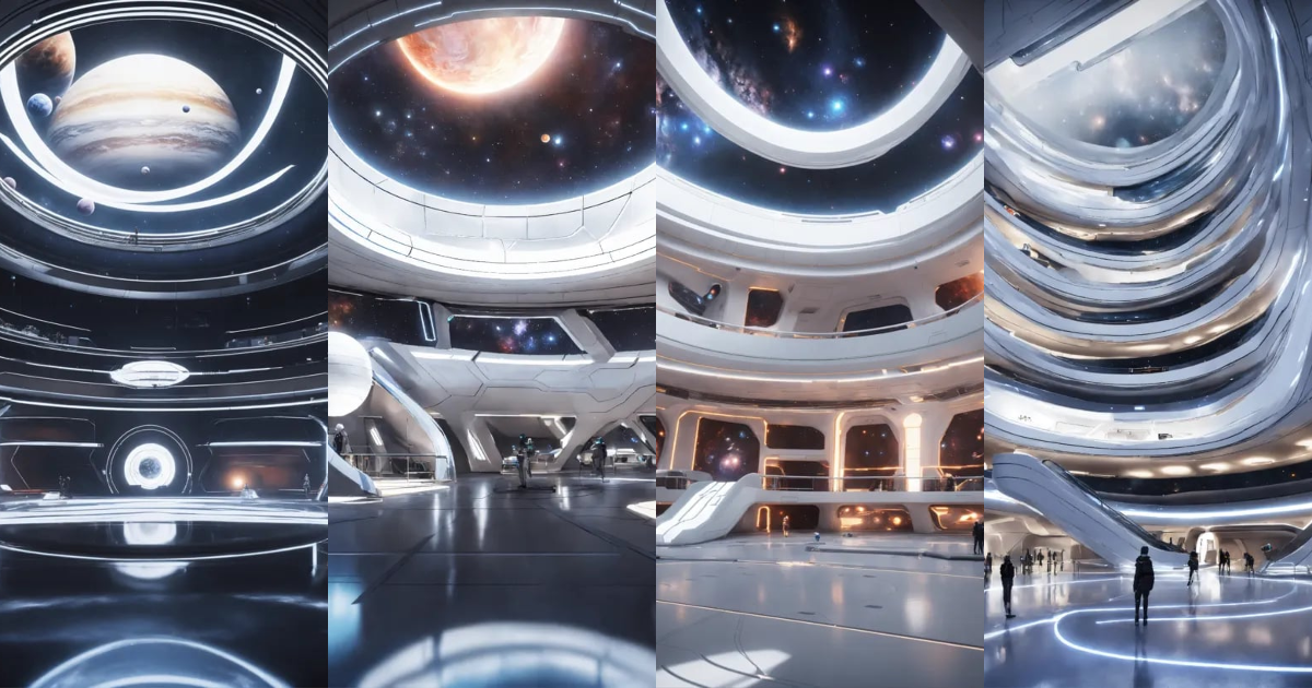 Lexica - White space port cosmic atrium in deep space, cosmic ...