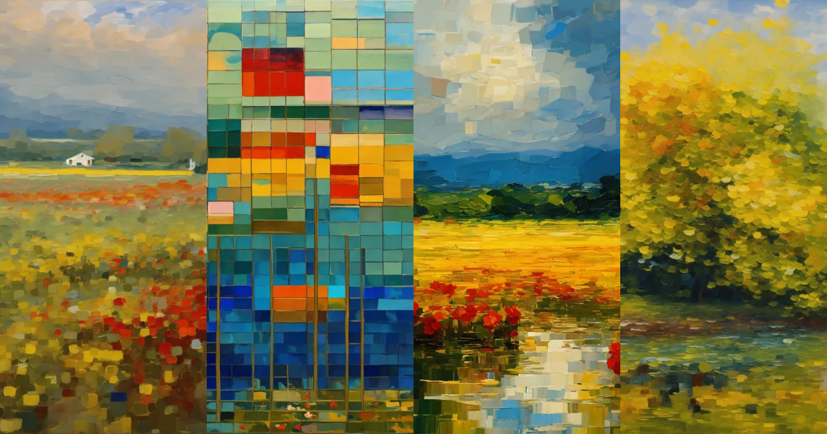 Lexica - Monet style, recursive art, oil painting, recursive art ...