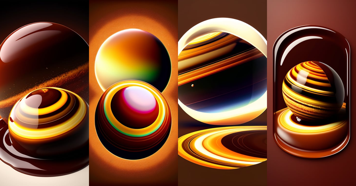 Lexica - Saturn planet chocolate candy, realistic vector illustration