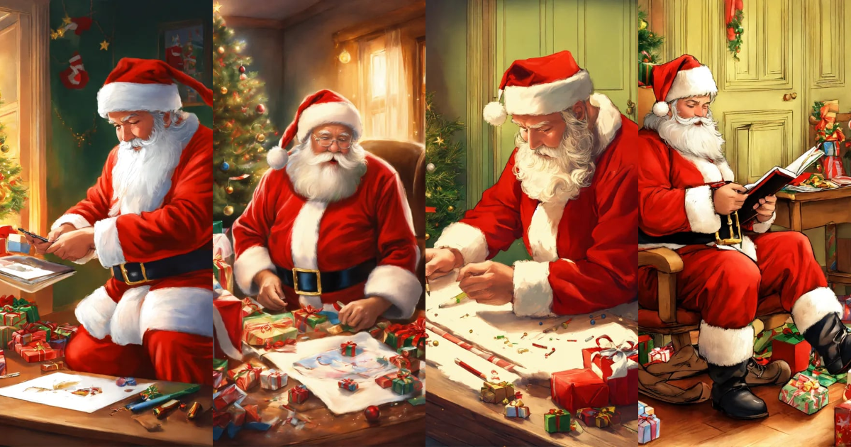 Lexica - Christmas Eve, Preparations, Santa Claus, Clumsy, drawing