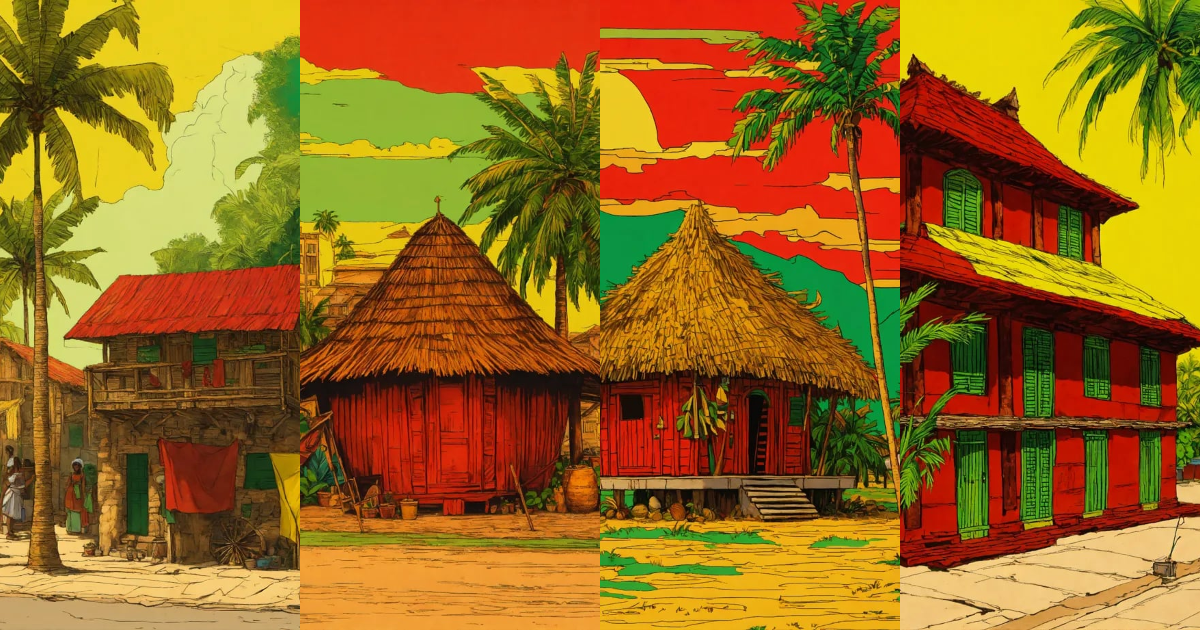 Lexica - Red,yelow,green city ,fine art,africa,styles comic book ...