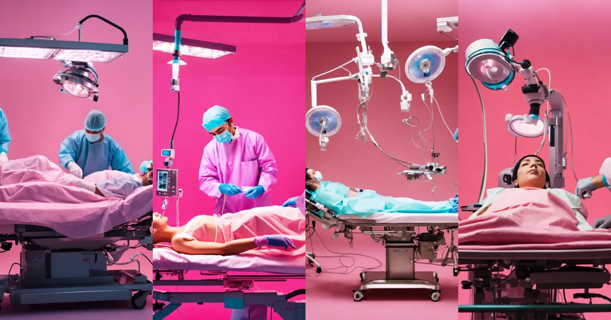 Lexica - A surgeon and his team operate on a patient still shot, side ...