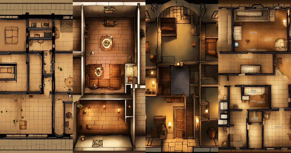 Lexica - Roleplay floorplan of a castle crypt dungeon