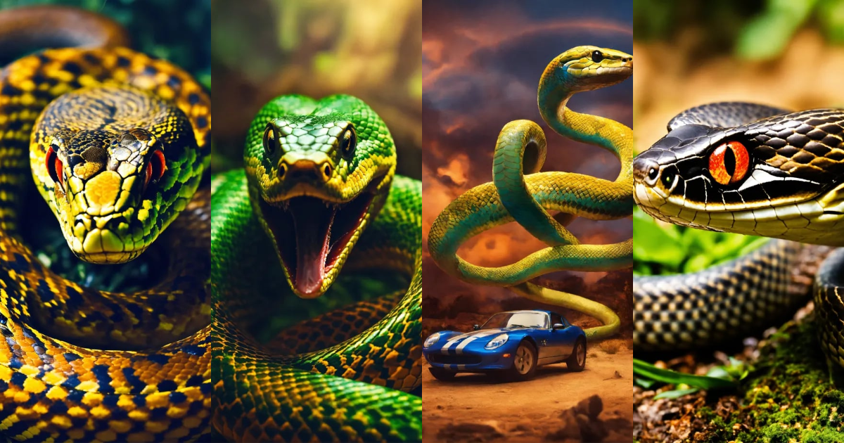 Lexica - Hyperfocus on image of snake with sonic head