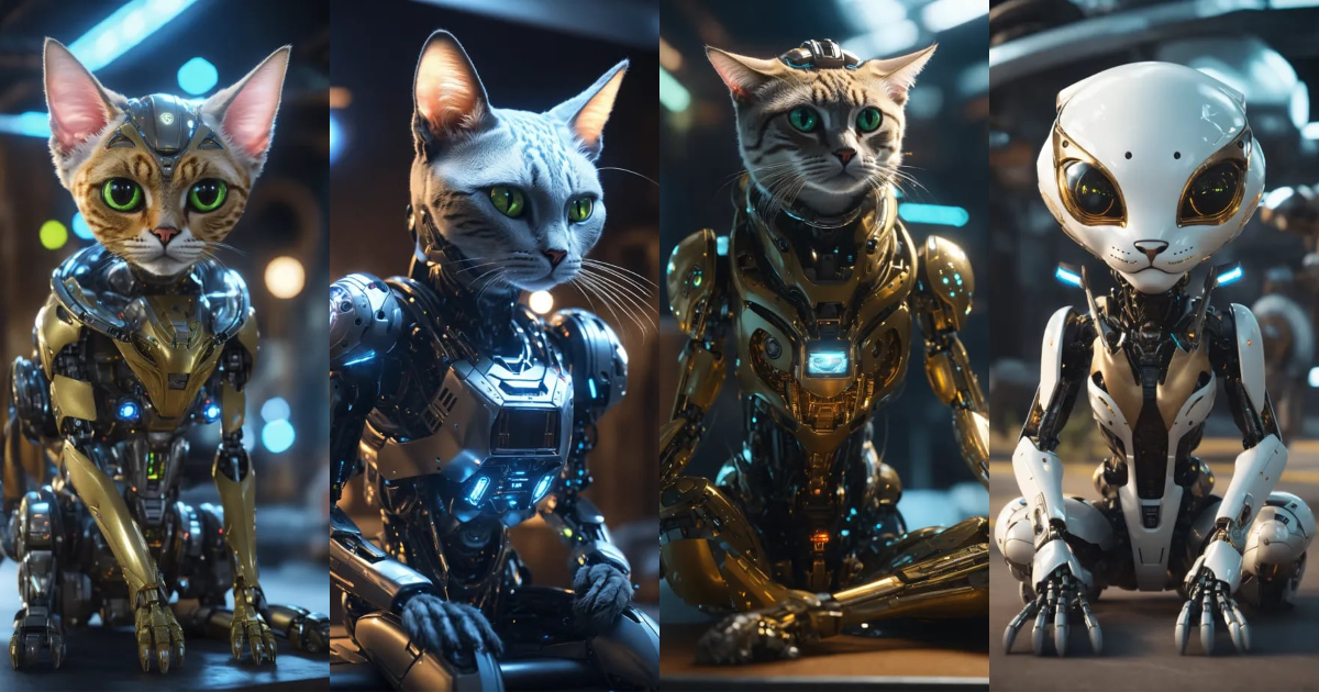 Lexica - Alien creature with cat skin and cat face and cat eyes with ...