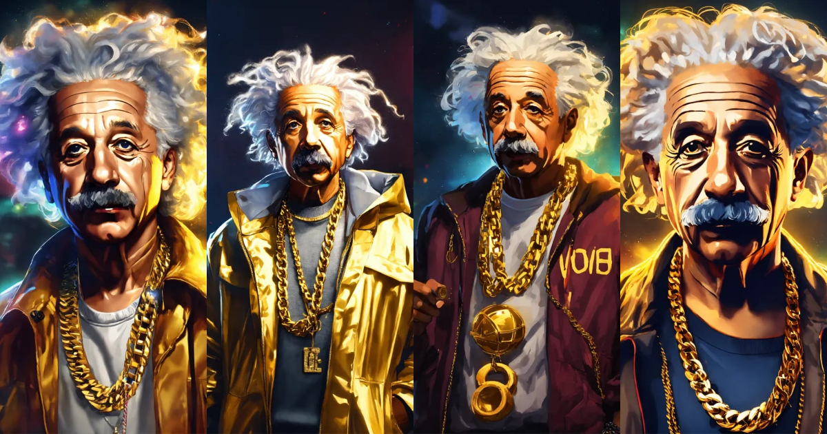 Lexica - Albert Einstein depicted as a hip hop rapper, digital art ...