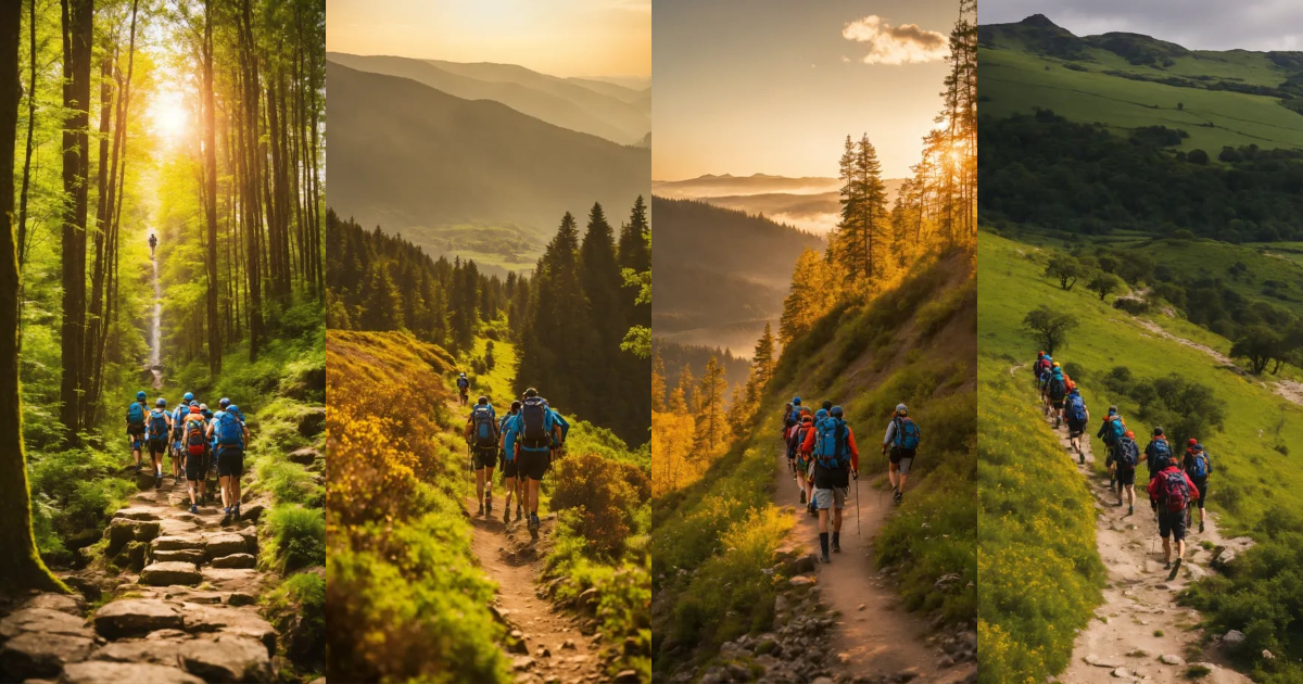 Lexica - A group of people navigating together in nature towards a ...