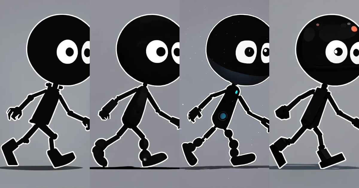Lexica - Stickman robot enemy, black and white colors, comic theme, big ...