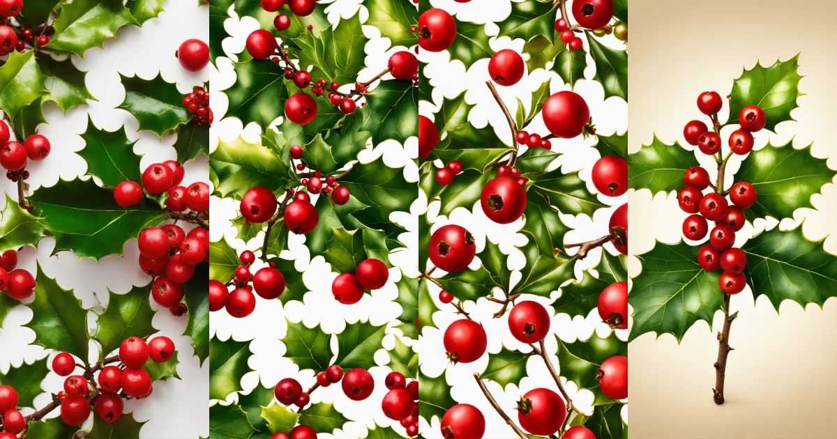 Lexica - Create holly berries on a white background