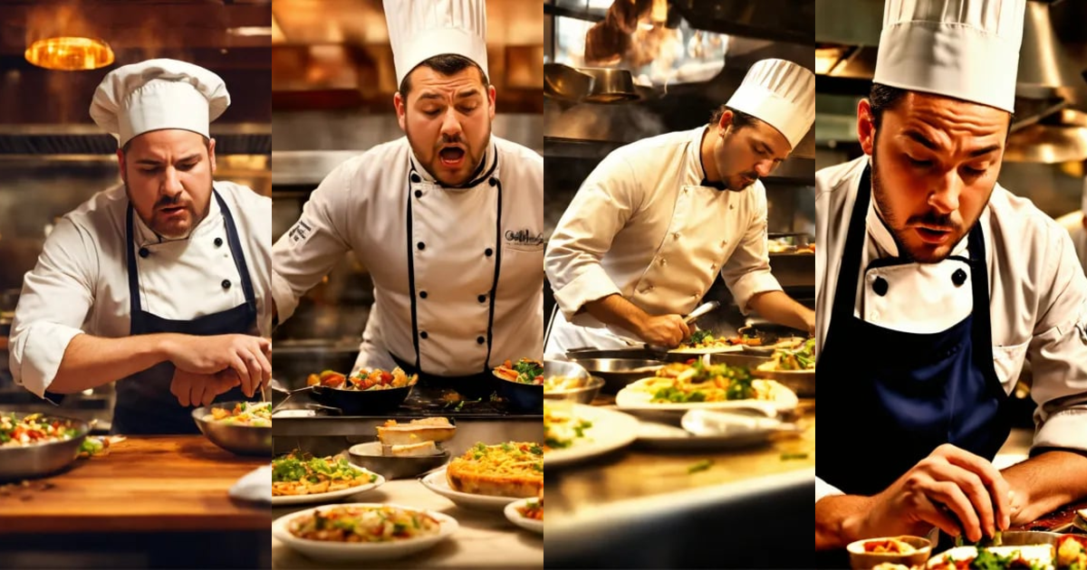 Lexica - An artistic photo realistic picture of an stressed out chef at ...