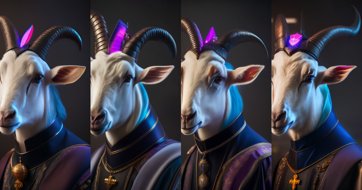 Lexica - Portrait of a goat's head wearing a catholic pope's dress ...