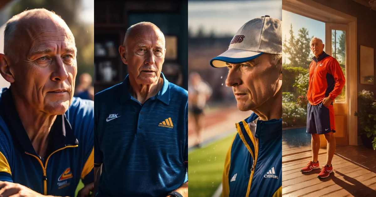 Lexica - 8k HDR photo young portrait of track and field coach "Bill ...