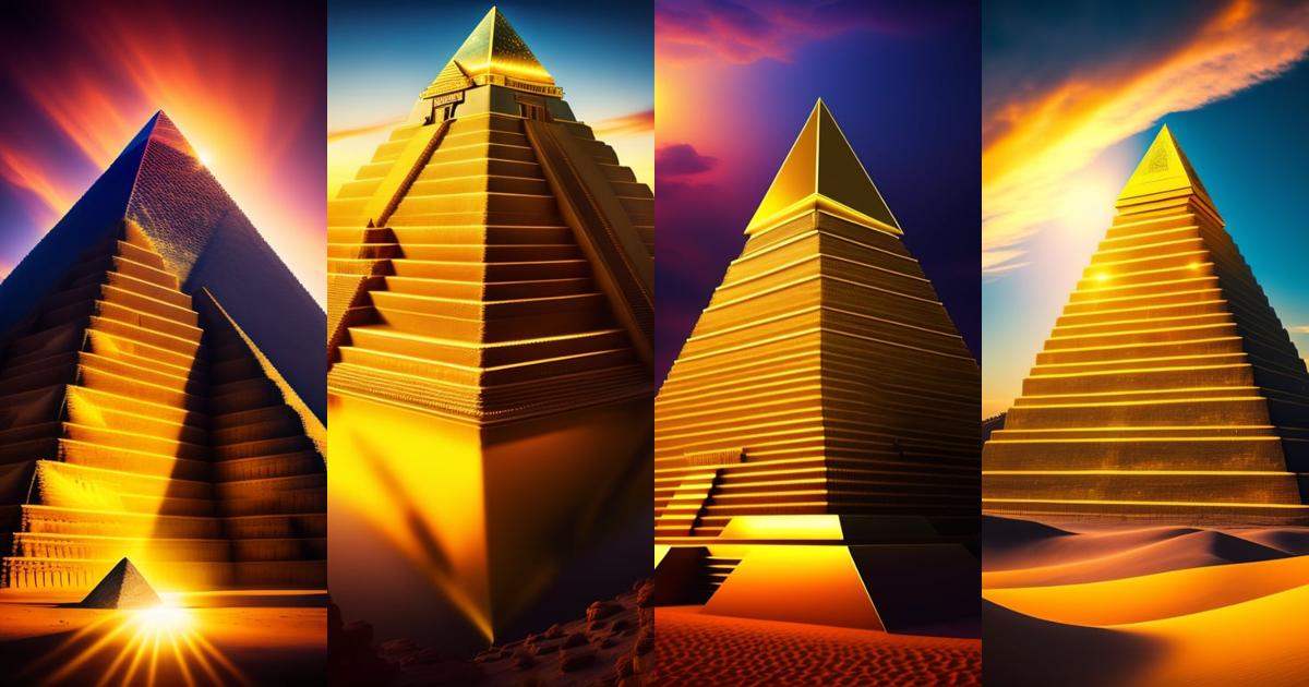 Lexica - Pyramid made from gold bars monkeys climbing to the top, epic ...