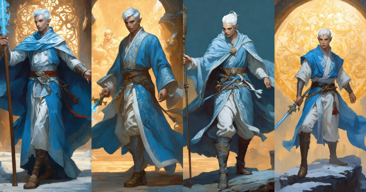 Lexica - Male elf, ice blue skin color , white white short hair ...