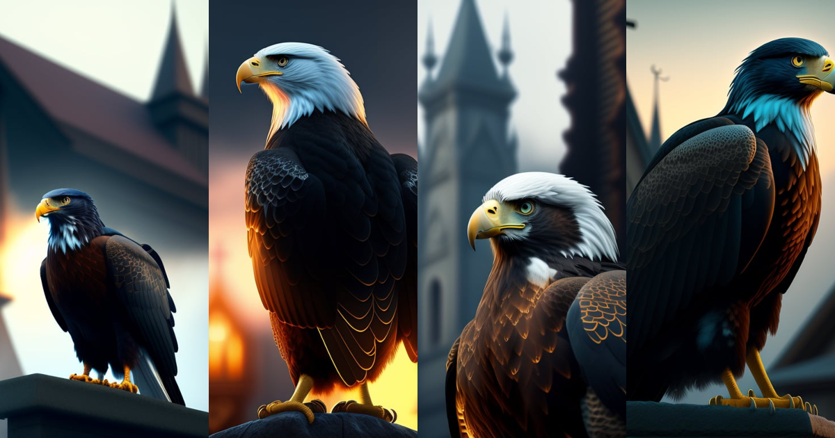 Lexica - A extremely realistic eagle with high detail night vision ...