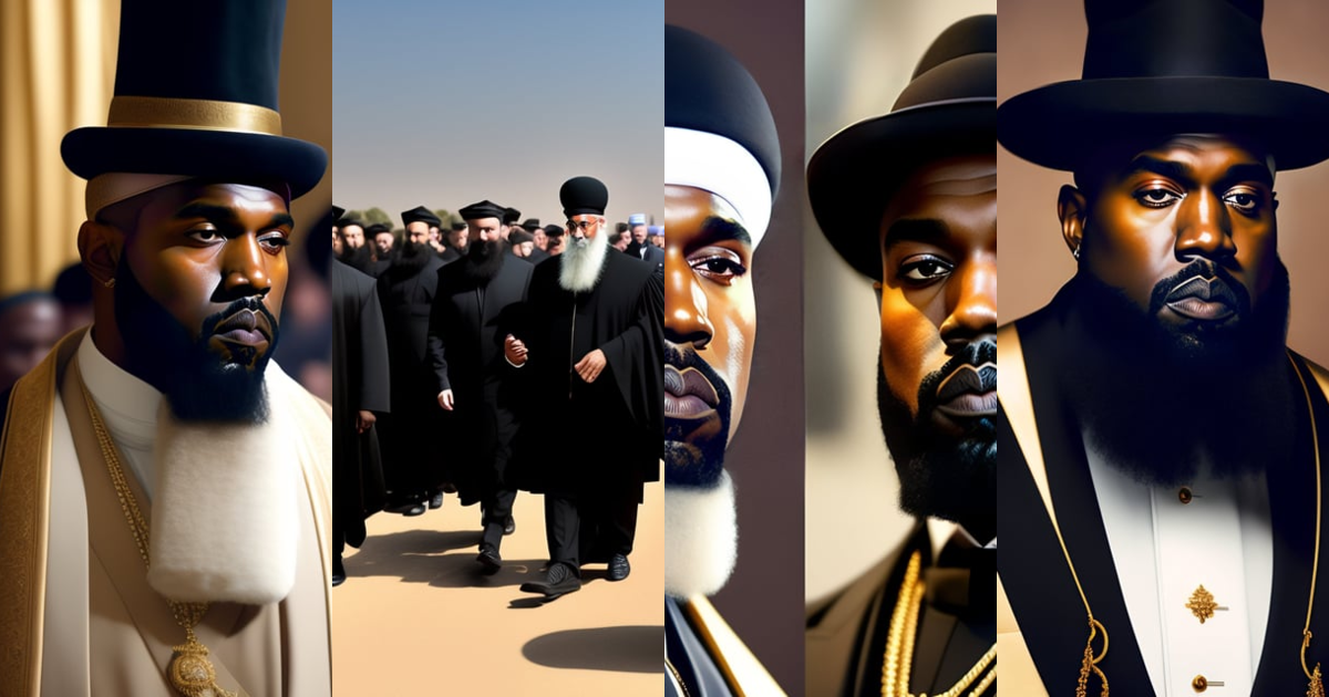 Lexica - Kanye west as orthodox jewish rabbi, long black beard, black ...