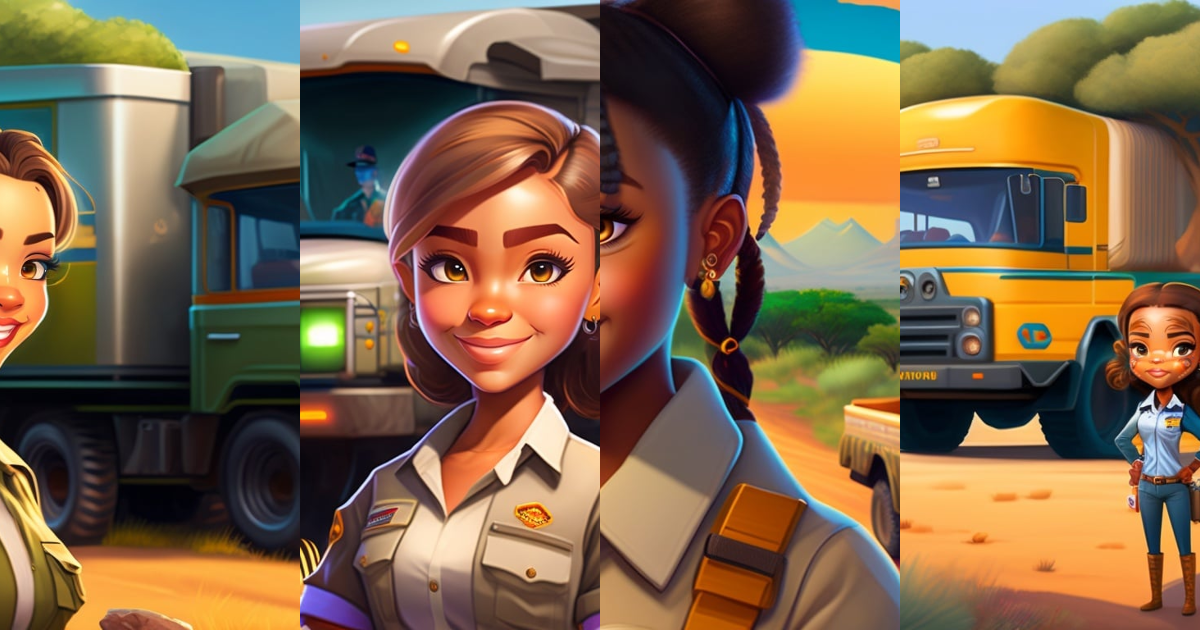 Lexica - A young adult female zoologist on a Safari, digital art, Pixar ...