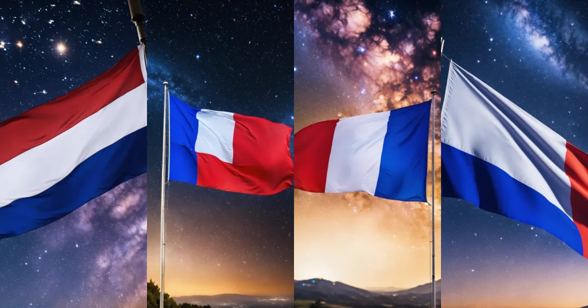Lexica - Image of a flag of France flying horizontally in the air with ...