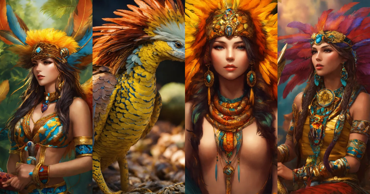 Lexica - Beautiful feathers snake commander