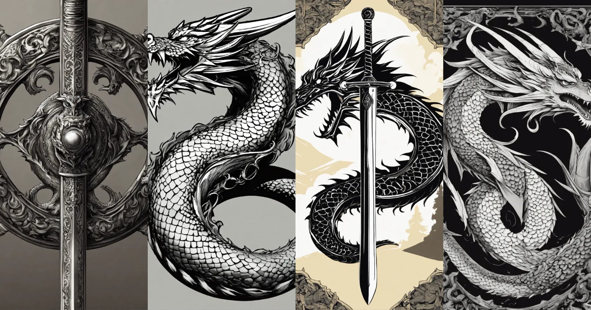 Lexica - Low-detailed simple ring-shaped monochrome sword pattern in ...