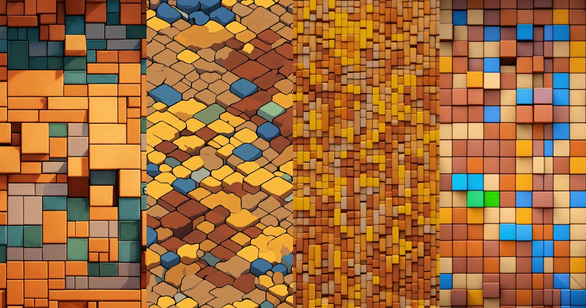 Lexica - Simple blocky pixel rubble from above