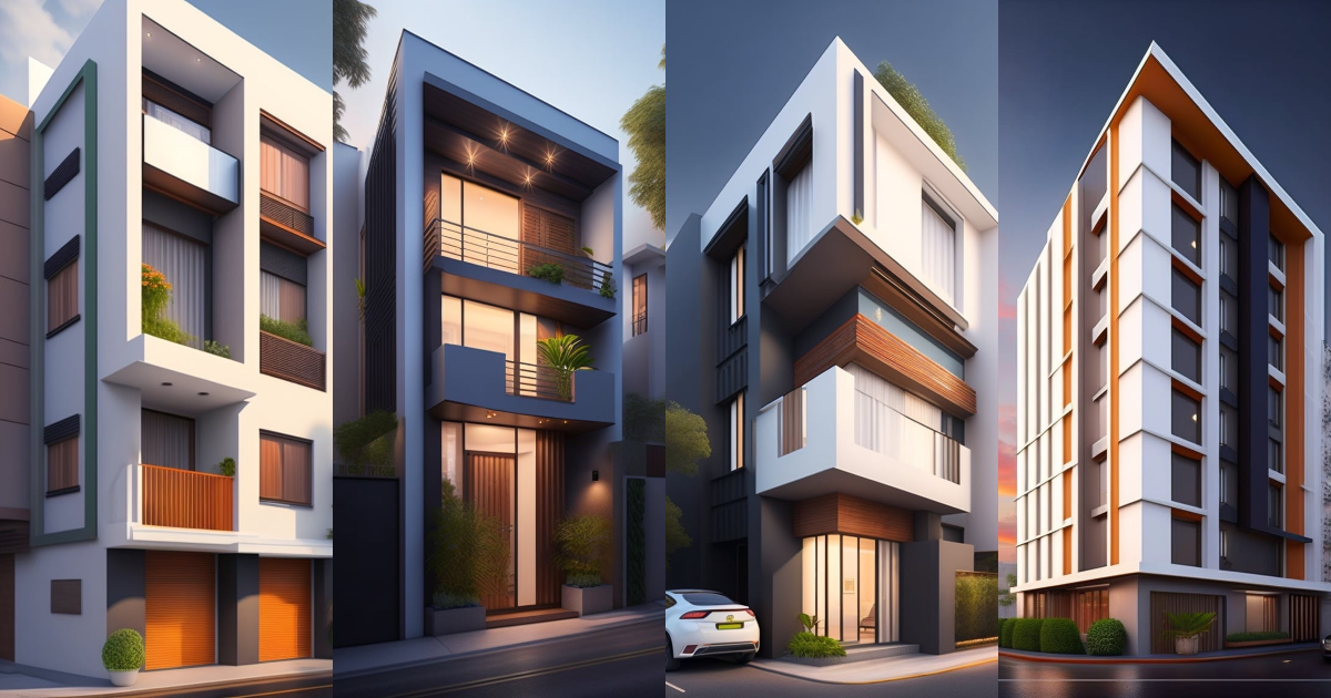 Lexica - A five floor building, two apartments per floor, minimalist ...