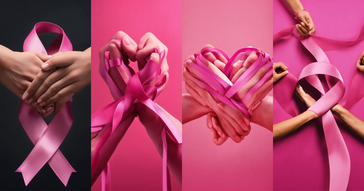 Lexica - Generate a compelling image of a cancer awareness pink ribbon ...