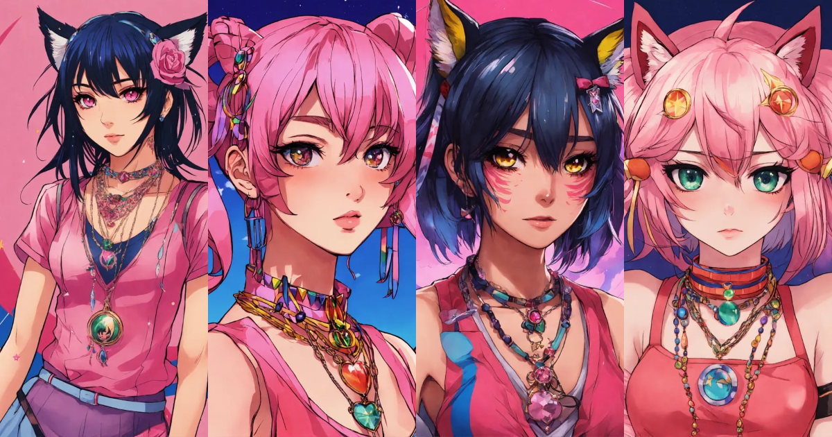 Lexica - A transgender Magical girl with emo cut black hair, streak in ...