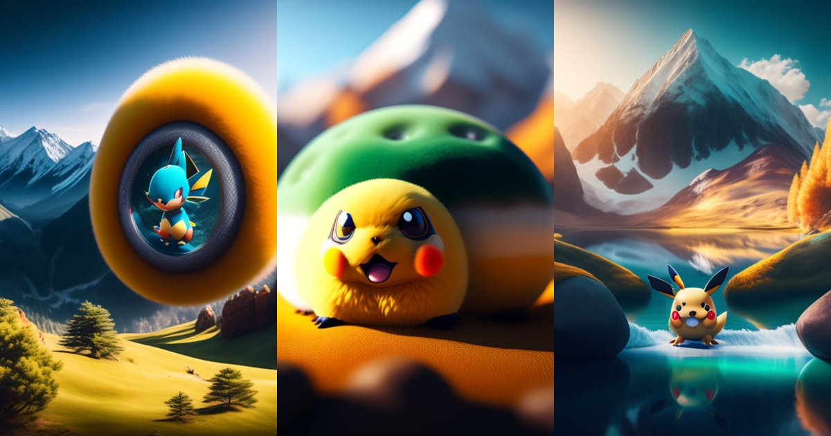 Lexica - Pokemon in the mountain photo, 4k hd photo, sharp photo ...