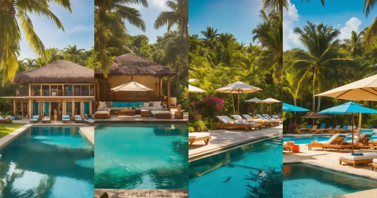 Lexica - "Capture an opulent summer scene set around an above-ground ...