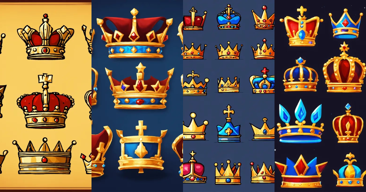 Lexica - 2d crown icon for game, single crown