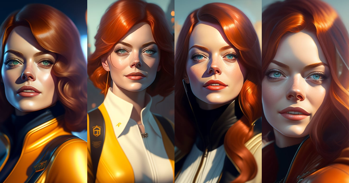 Lexica - Highly detailed portrait of Emma Stone as Barbara Gordon ...