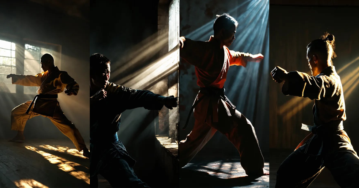 Lexica - Volumetric lighting, light rays, A martial artist in a fight ...