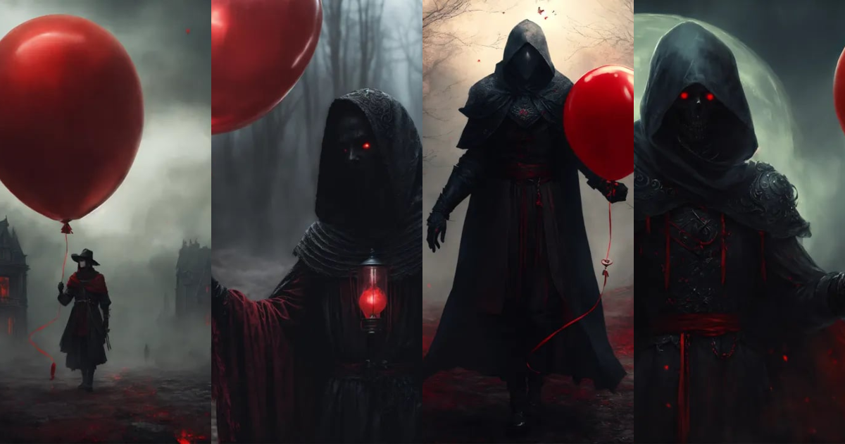 Lexica - Dark aesthetic, An ominous spectral being, holding a red ...