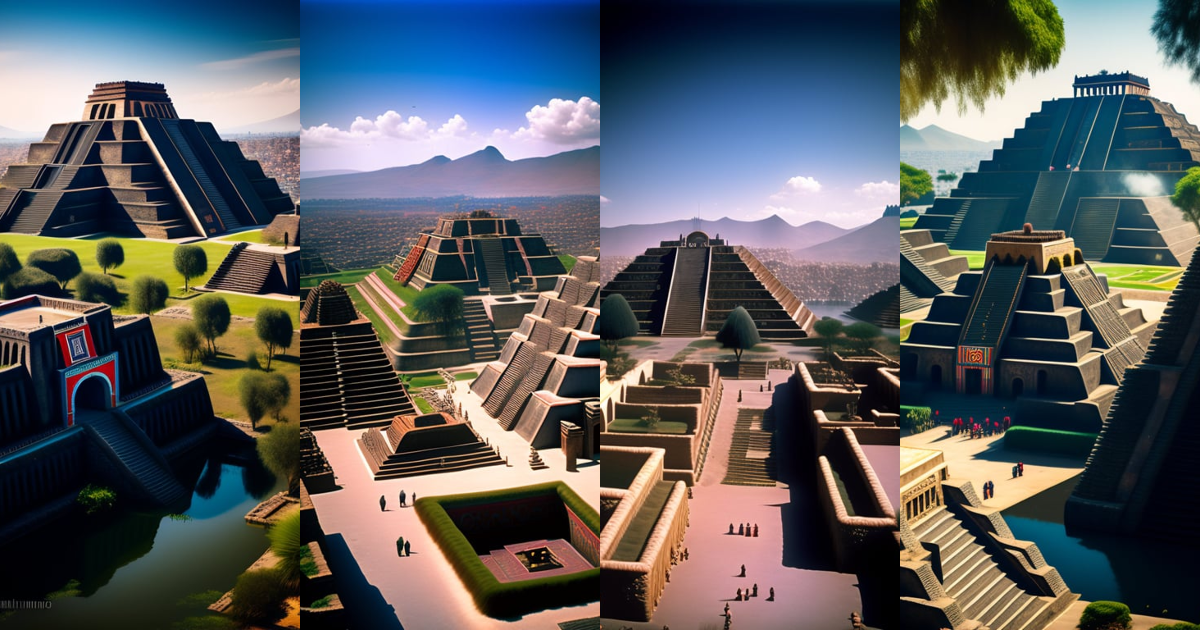 Lexica - Aztec city of Tenochtitlan, captured in a sweeping and grand ...