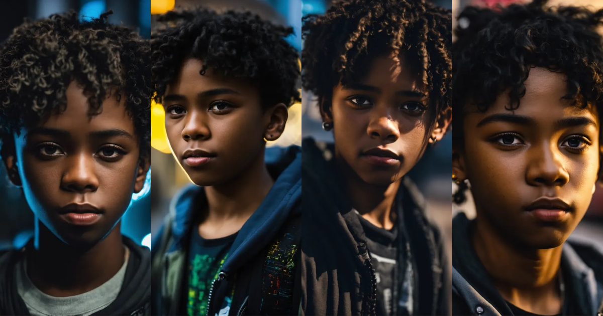 Lexica - Highly detailed portrait of african american young boy 13 ...