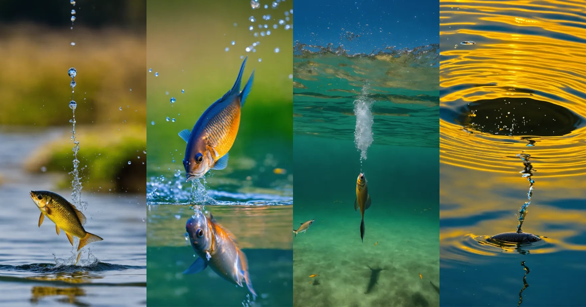 Lexica - The drop falls back on the water surface. As it dives below ...