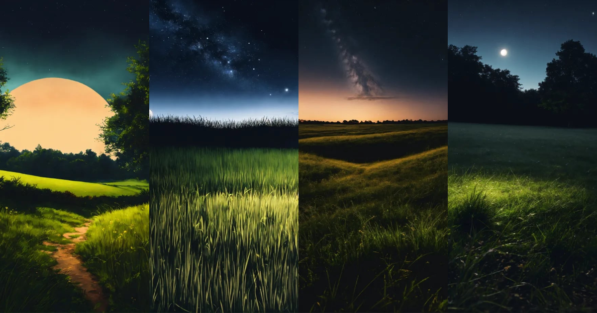 Lexica - Point of view from the ground of a grassy pasture landscape at ...