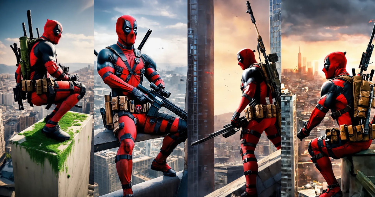 Lexica - Realistic, deadpool becomes a sniper, shooting on the top ...