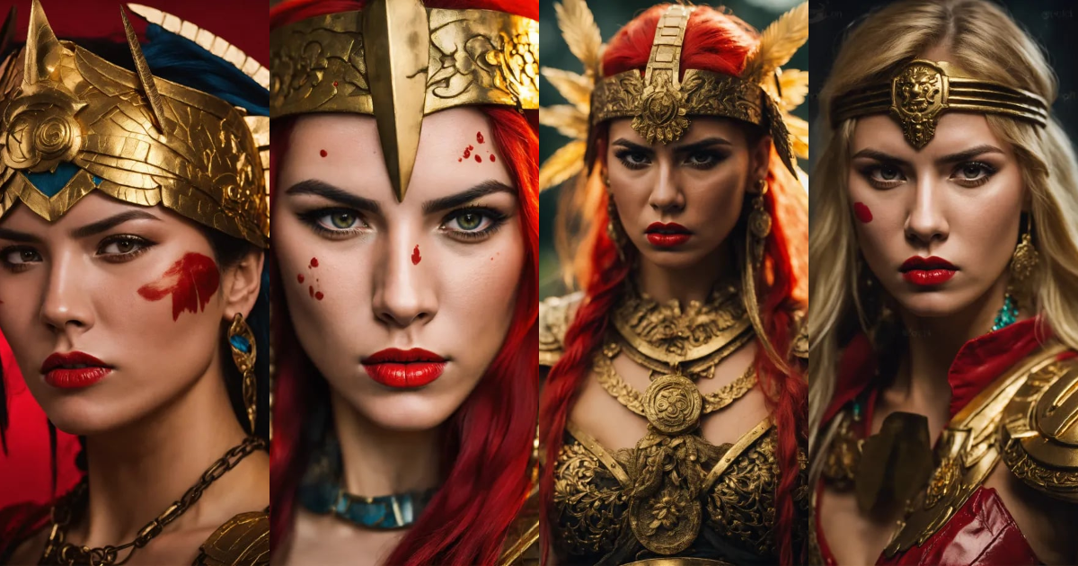 Lexica - Photo quality portrait of female amazon warrior with high ...