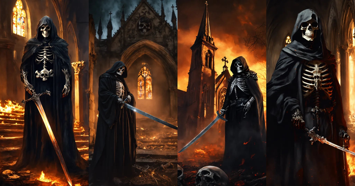 Lexica - Skull, grim reaper, death, rotting flesh, glowing eyes ...