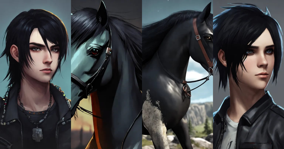Lexica - Game character horse cartoonish realistic emo rock quadrate ...