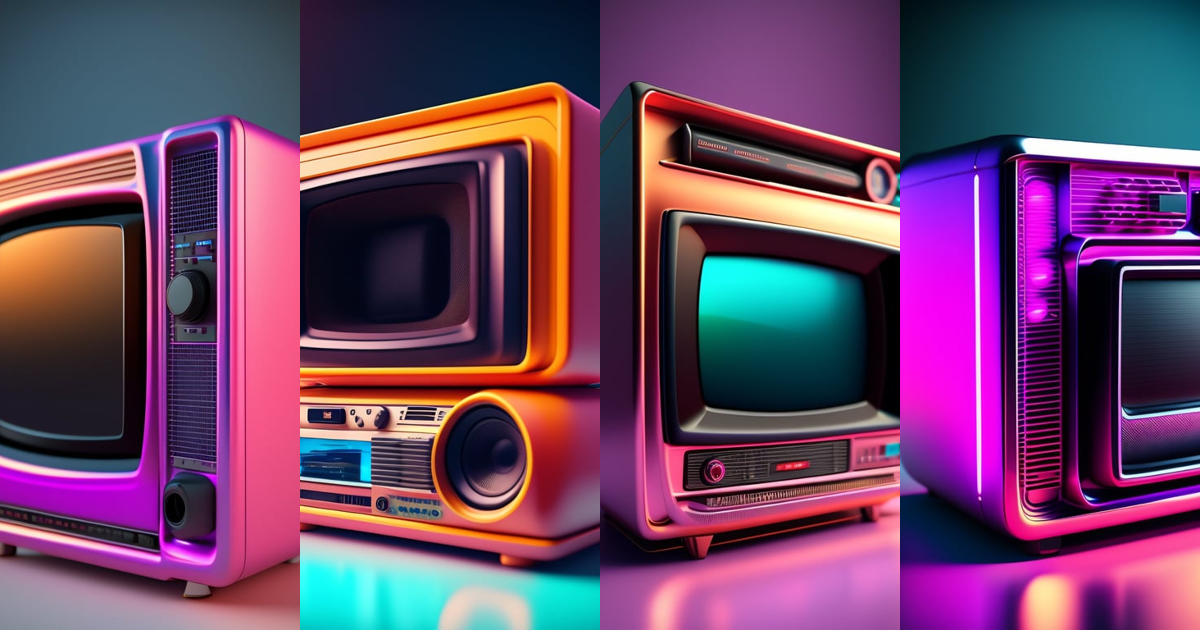 Lexica - Vintage tv, 1990s, c4d render, vaporwave, product photography ...