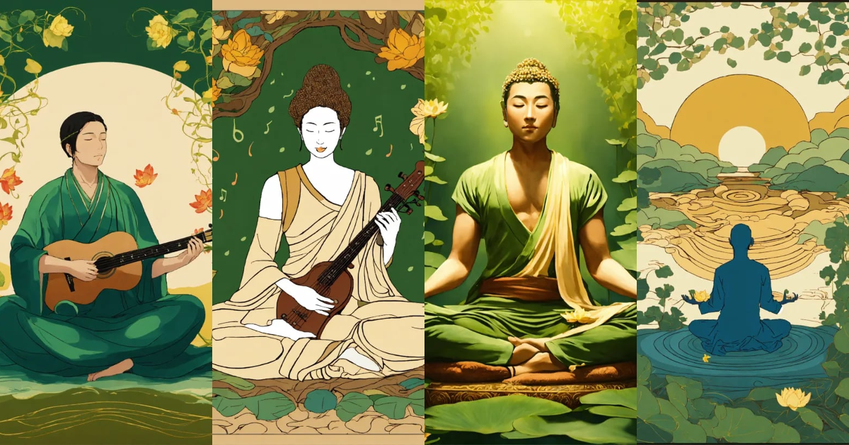 Lexica - An American Californian musician meditating in a Japanese ...