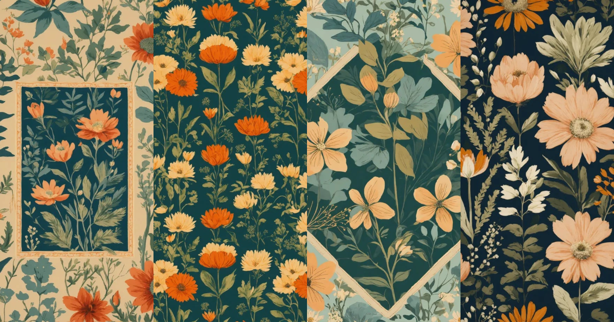 Lexica - Botanical vintage pattern, small elements, calm and simple ...