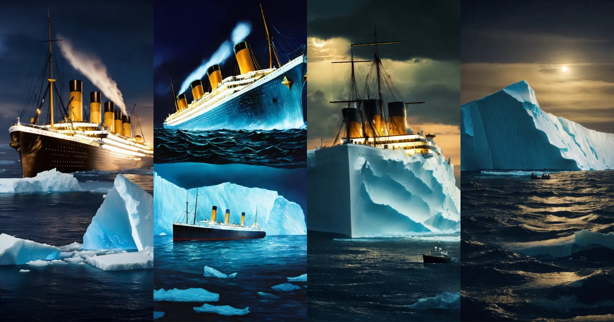 Lexica - Titanic iceberg collision at night